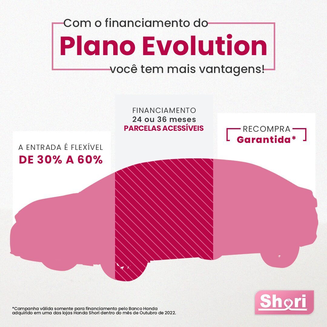 Com o Plano Evolution você tem mais vantagens! - Honda Shori
